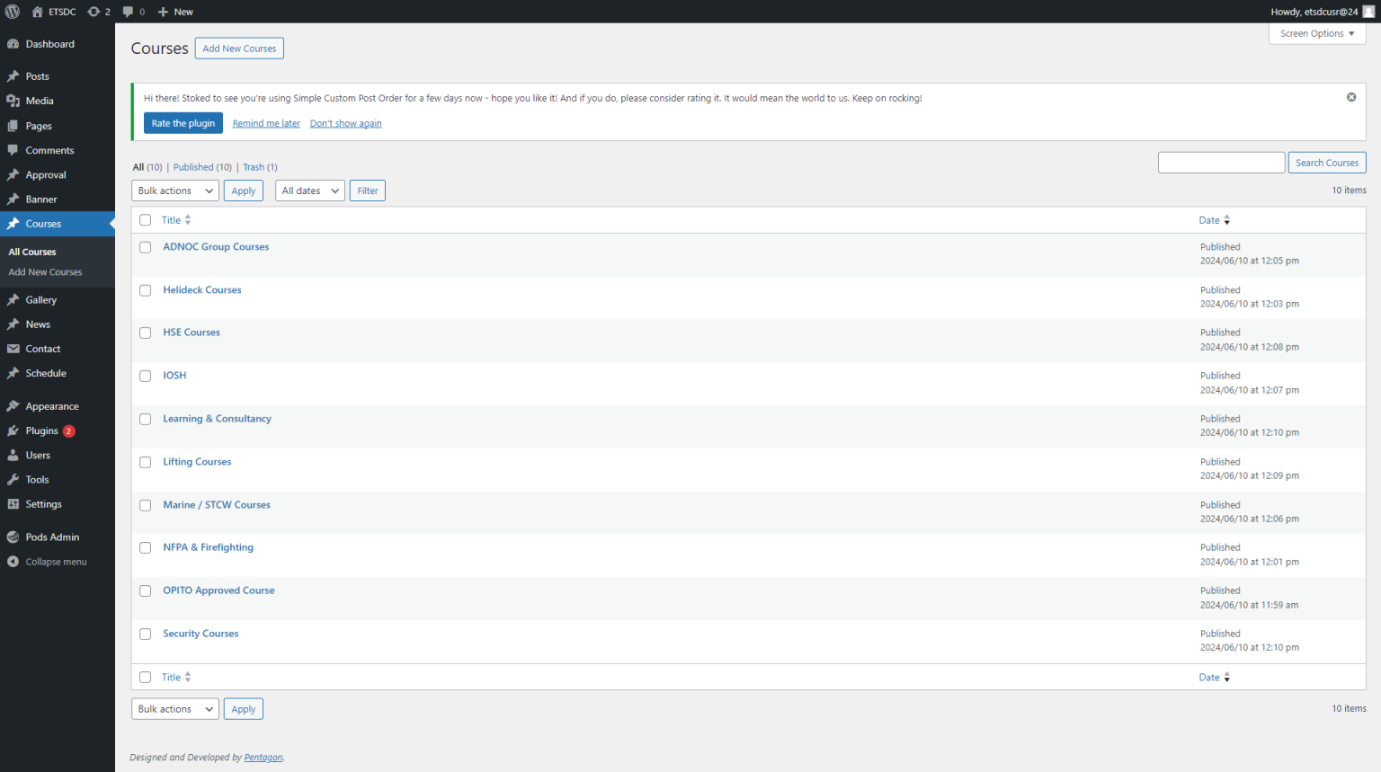 Courses - ETSDCETSDC